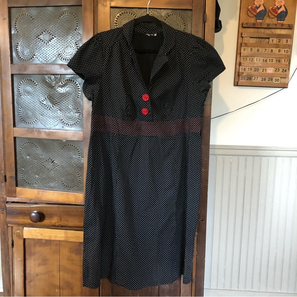 Ruby Rox | Dresses | Vintage Ruby Rox Black Polka Dot Dress 8 | Poshmark